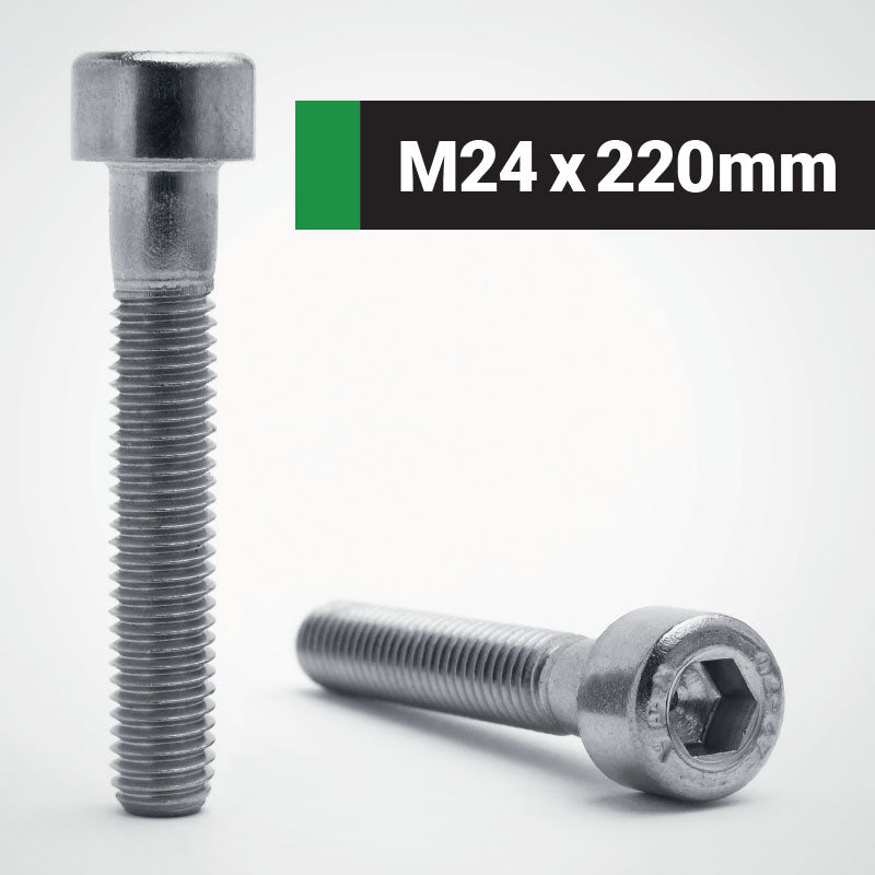 M24 X 220mm SOCKET CAP SCREW (A2 STAINLESS STEEL) DIN 912 / ISO 4762 ...